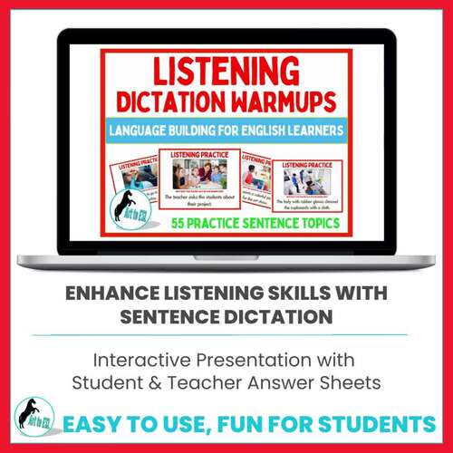 Listening Dictation Practice Warmups - ESL English Learners by Art to ESL