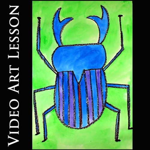 STAG BEETLE INSECT Directed Drawing & Watercolor Painting SPRING Art ...