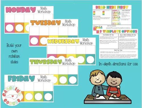 Editable Bundle Small Group Center Rotation Slides Literacy and Math ...