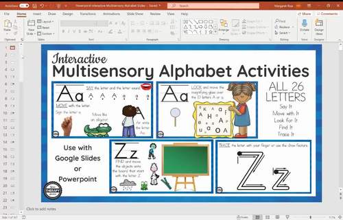 Interactive Multisensory Alphabet - Distance Learning, Teletherapy