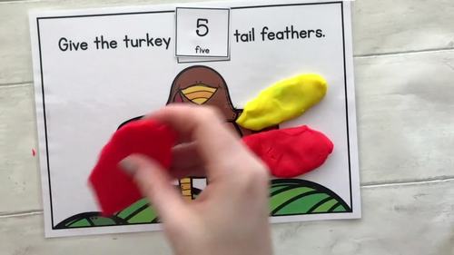 Turkey Play Dough Mats | Turkey Counting Math Activities by Teaching Autism