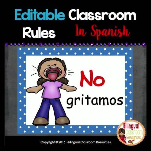 Las Reglas del Salón-Editable Classroom Rules in Spanish | TPT
