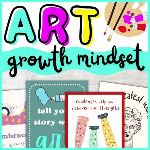Art Growth Mindset Posters | Art SEL Classroom Decor Bulletin Board