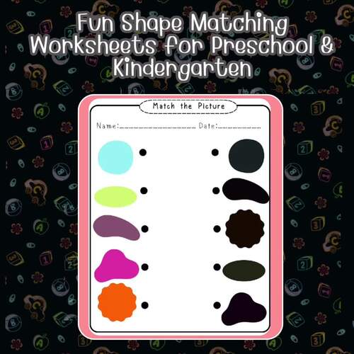 Fun Shape Matching Worksheets for Preschool & Kindergarten by Little Educat