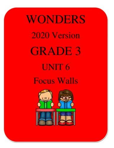 McGraw-Hill Wonders 2020 Grade 3 Unit 6 Focus Wall Sheets | TPT