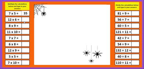 Spooky Cake Multiplication and Division to 12 Pixel Art Mystery | TPT