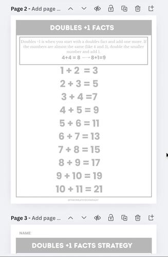 Doubles +1 Facts Within 20 | Near Doubles Addition| Fact Fluency | TEKS K-2