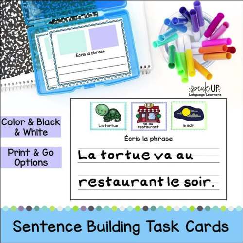 French Sentence Building Writing Activities or Centers - Use all year ...