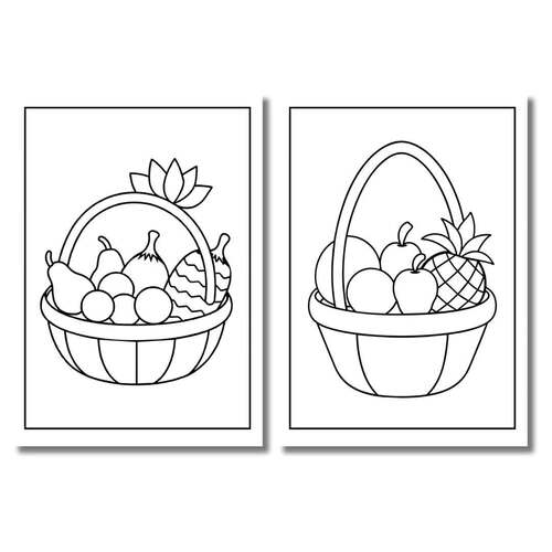 Cute Fruits Coloring Pages, Coloring Sheets, Preschool, Worksheets