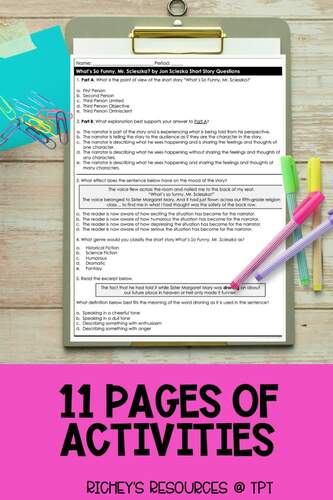 What's So Funny, Mr. Scieszka Short Story Unit HMH 6 Digital + Print