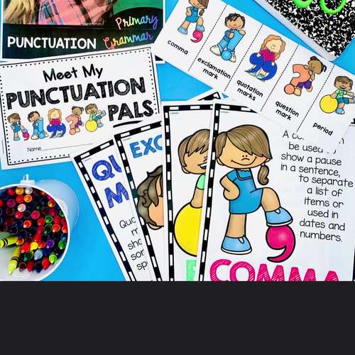 Punctuation - Grammar - First Grade Second Grade - Commas Quotation ...