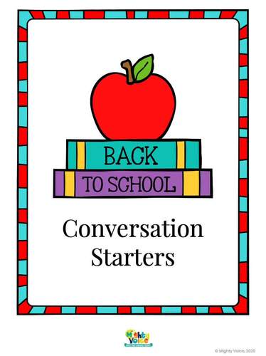 Back to School Conversation Starters for Speech Therapy (PDF & Google ...