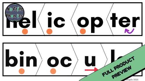 4 Syllable Division {Multisyllabic Word Puzzles} 2nd 3rd Grade Phonics ...