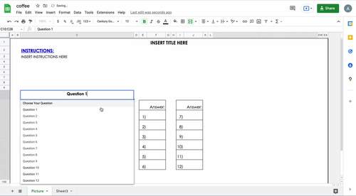 EDITABLE Pixel Art Task Cards Template Coffee by Amusing Algebra