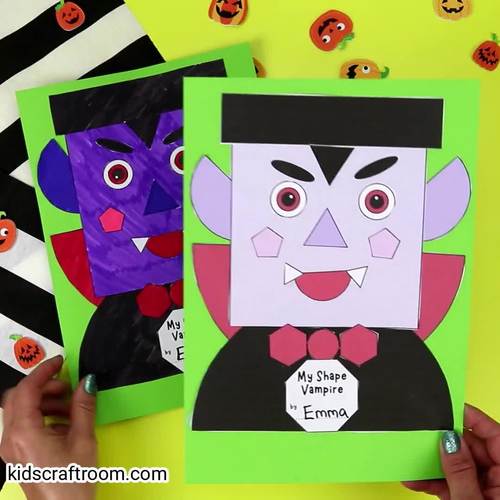 Shape Vampire Craft / Halloween Math Craft / 2D Shape Halloween Craft