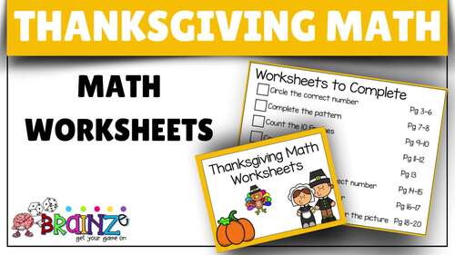 Thanksgiving Math Fun Worksheets | Patterns, Counting, Addition ...