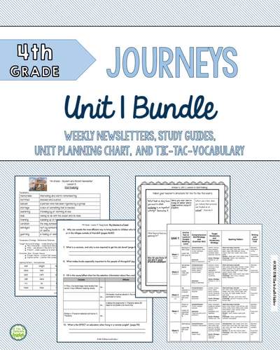 4th Grade Journeys Unit 1 ALL RESOURCES by It All Started with Flubber