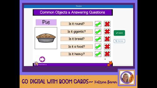 Boom™ Cards: Common Objects & Answering Questions by Katrina Bevan