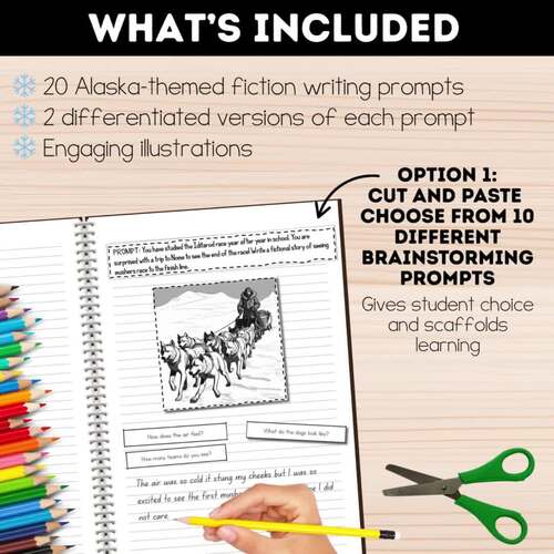 Alaska Fiction Writing Prompts | Narrative Writing Bell Ringer | Print ...