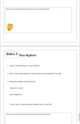 The Crucible Pre-Reading Gallery Walk by EngagingEnglishLessons1