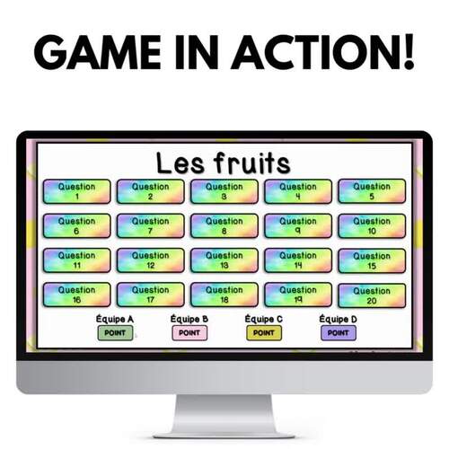 FRENCH VOCABULARY FRUITS | Digital Game | Fruits Vocabulaire | TPT
