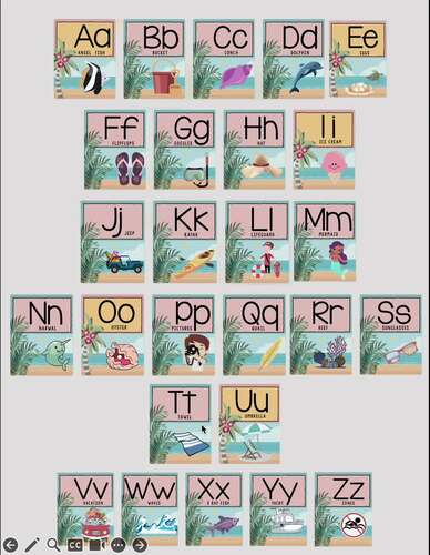 Beach Vacation Classroom Theme | CUTE Alphabet Posters | Back to School ...