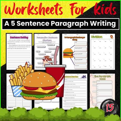 A 5 Sentence Paragraph Writing Essay Outline Worksheet by Lib Anatomy ...