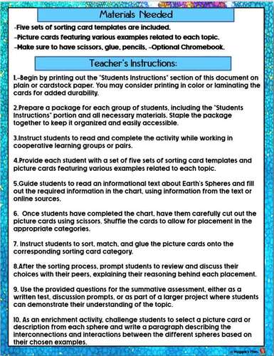 SPHERES OF EARTH- SORTING CARDS by Maggie's Files | TPT