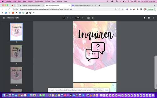 Learner Profile Bunting Flags with icons - artsy / canvas aesthetic