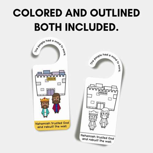 Nehemiah Door Hanger Christian Bible Craft for Sunday School | TPT