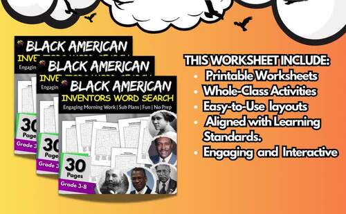Black American Inventors Word Search Puzzle Activities 4th,5th,6th,7th ...