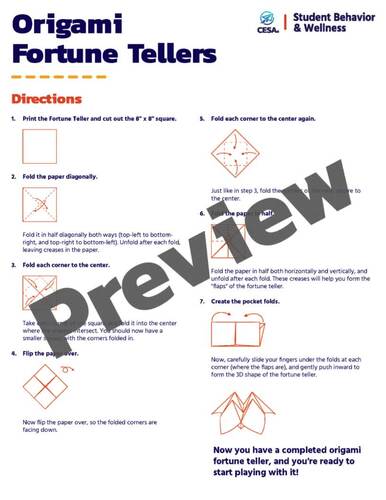Wellness Fortune Tellers (Primary Set) by CESA 6 | TPT