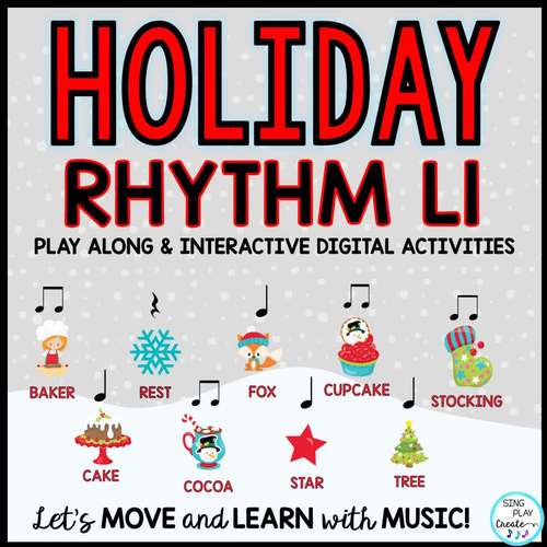 Holiday Rhythm Activities: Rhythm Play Along, Read, Play, Compose {Level 1}