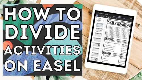 How to Divide an Assignment on Easel by Custom Classroom by Angela