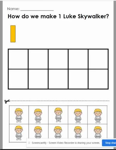 Star Wars Inspired Count 1-10 Ten Frames Number Mats for Special Education