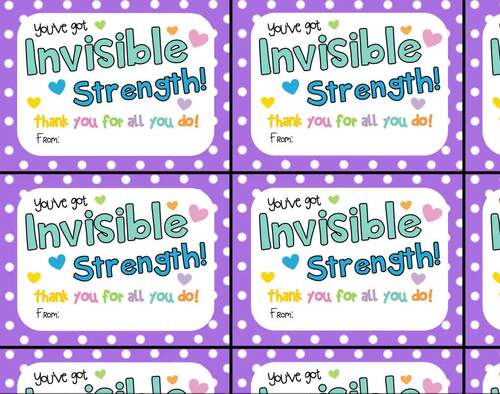 Invisible Ink Pen Thank-You Gift Tag- You've got Invisible strength ...