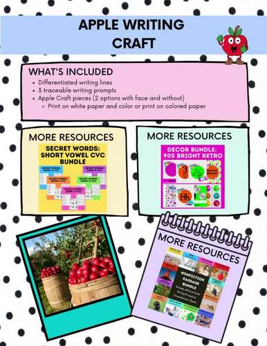 **BUNDLE** Fall/Autumn Writing and Craft Activities (Crayon, Apple ...
