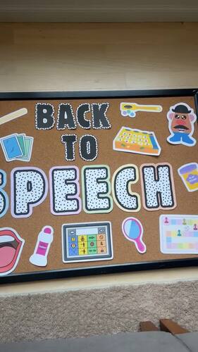 Speech Therapy Bulletin Board Kit- First Day of Speech Room Decorations