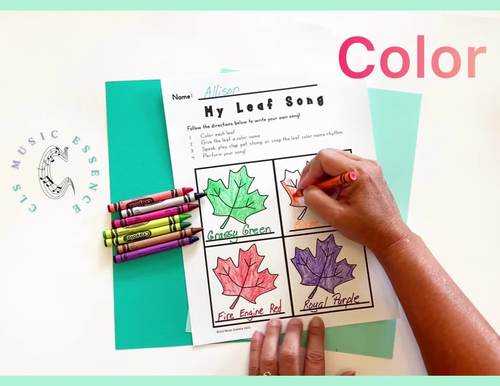 Fall Leaves Music Activities Xylophone Ensemble, Composition, Coloring Page