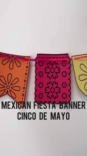 Cinco De Mayo Banner- Mexican Fiesta Banner- Papel Picado by Liv and Leb