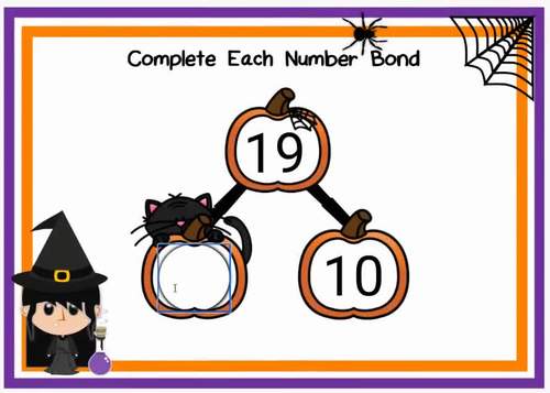 Halloween Math Activities Number Bonds to 20 Boom Cards 1st Grade Math ...