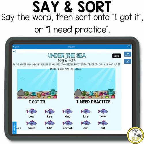Interactive Articulation Say & Sort: Under the Sea (BOOM Cards) by Miss ...