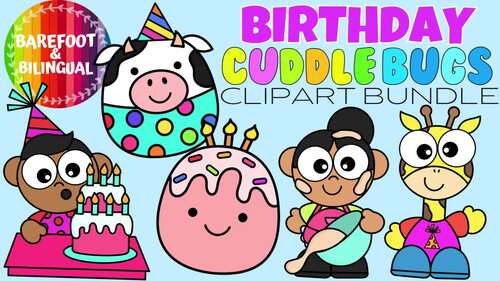 Birthday Clipart Cuddlebugs Bundle - Birthday Kids Clipart, Party ...