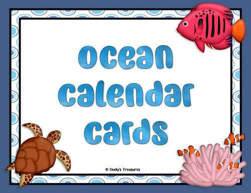 Ocean Calendar Signs by Cindy's Treasures | TPT