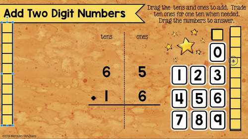 2 Digit Addition with Regrouping Using Place Value for the Google Classroom