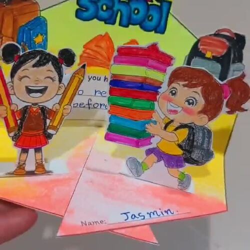 Back to School 3D Craft : Writing Prompt Activities | First Day of School