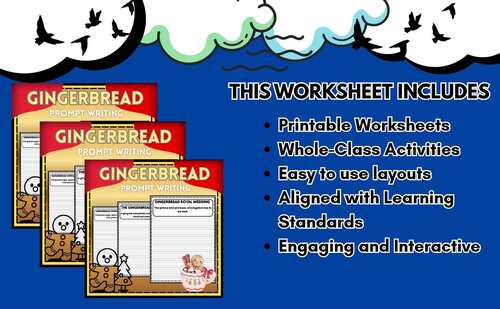 Winter Gingerbread Writing Activities|20 Prompts with Visual ...