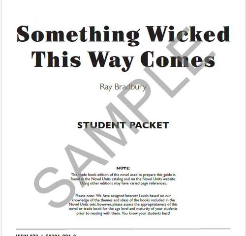 Something Wicked This Way Comes Novel Units® Student Packet Novel Study