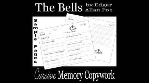 Cursive Poem Handwriting "The Bells" by Edgar Allan Poe - Memory Work