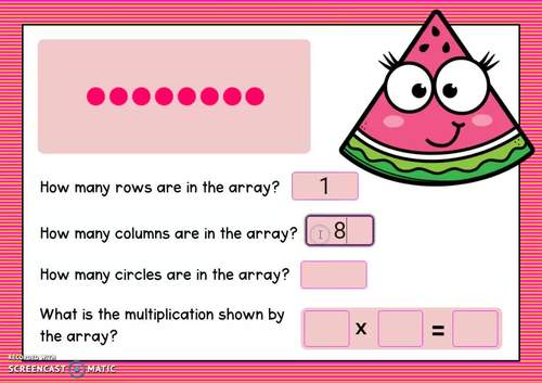 Array Multiplication Table 8 Boom Cards™ Distance Learning by Creating ...